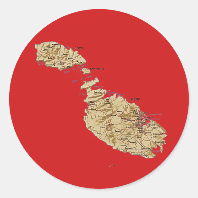 Malta Map Sticker | Zazzle