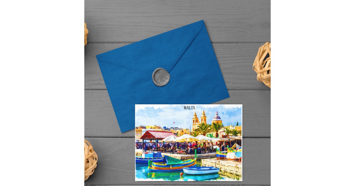 Malta Mediterranean Panorama View Postcard | Zazzle