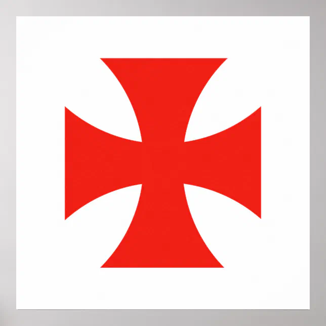 malta templar knights red cross religion symbol poster | Zazzle