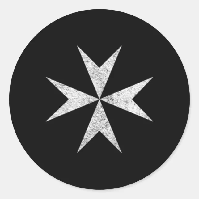 Maltese Cross Knights Hospitalier Malta Crusades Classic Round Sticker ...
