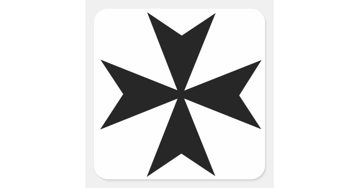 Maltese Cross Square Sticker | Zazzle