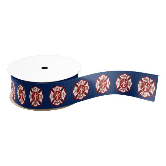 Maltese Cross Symbol Pattern Navy Grosgrain Ribbon | Zazzle.com