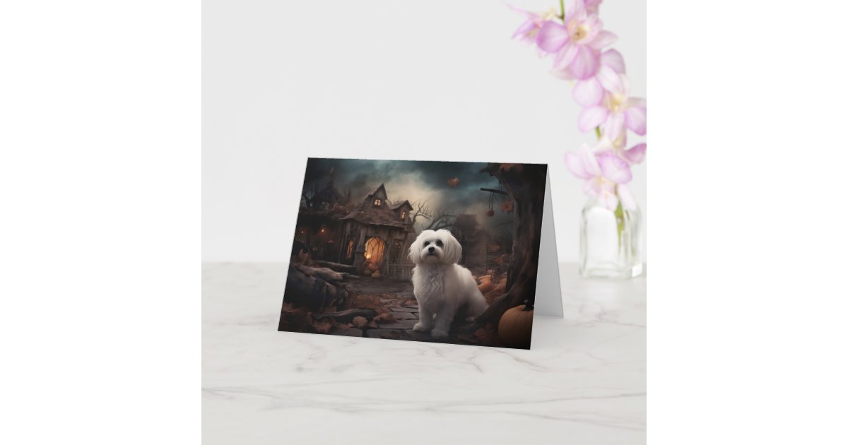 Maltese Halloween Scary Card | Zazzle