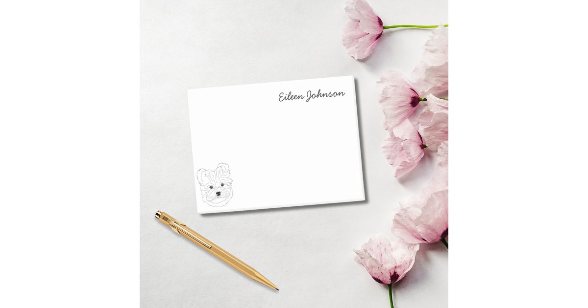 Maltese Lover Simple Black & White Personalized Post-it Notes | Zazzle