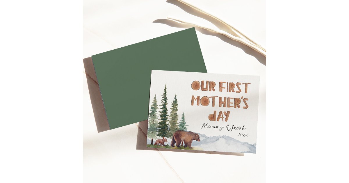 Mama Bear & Her Cub Mother's Day Card | Zazzle