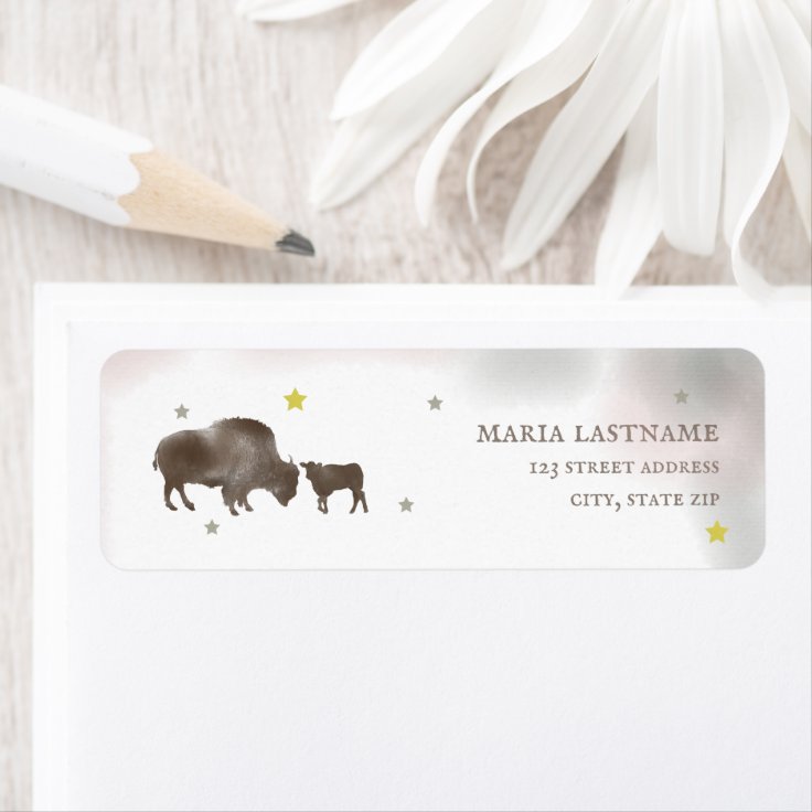 Mama Buffalo Baby Shower Label | Zazzle