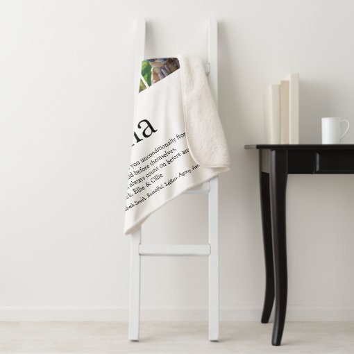 Mama Definition Quote Family Photo Collage Sherpa Blanket | Zazzle