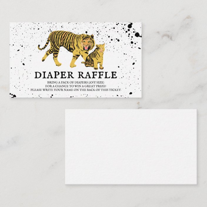 Mama Tiger Neutral Baby Shower Diaper Raffle Enclosure Card | Zazzle.com