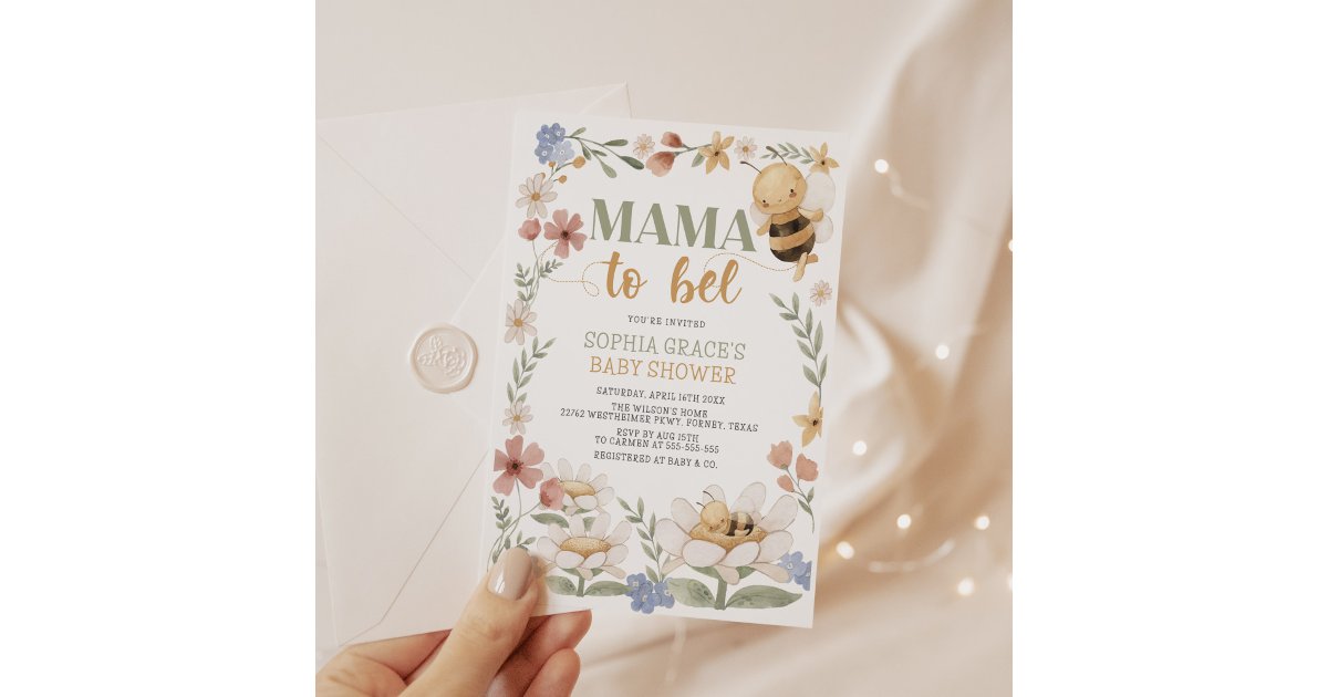 Mama to Bee Baby Shower Invitation | Zazzle