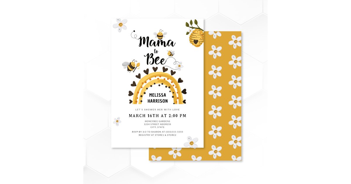 Mama to Bee Baby Shower Invitation | Zazzle