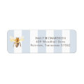 Mama to Bee Honey Blue Baby Shower Return Address Label | Zazzle