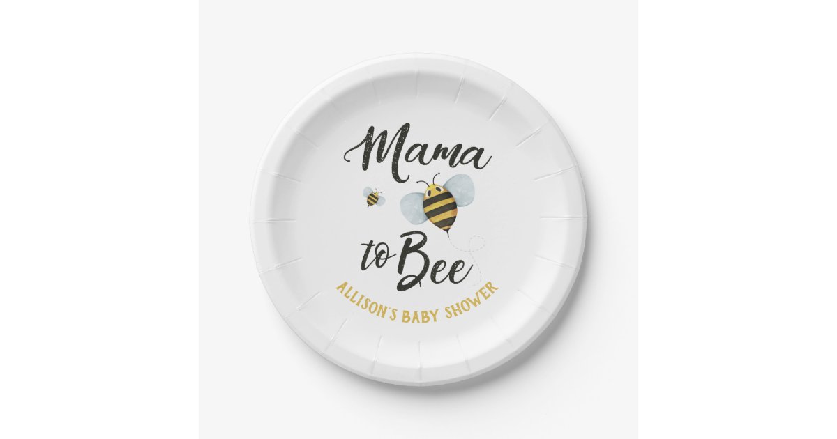 Mama to BEE Paper Plates | Zazzle