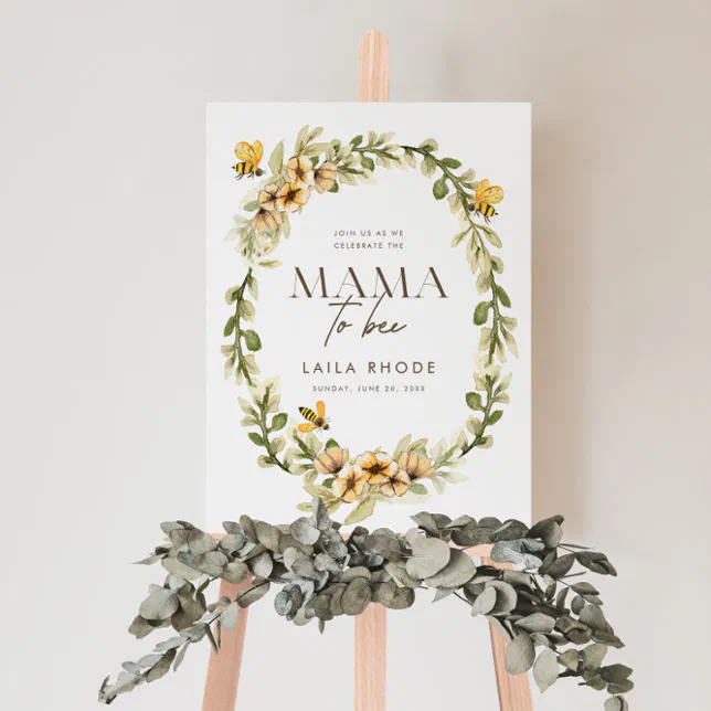 Mama to Bee Spring Baby Shower Welcome Sign | Zazzle