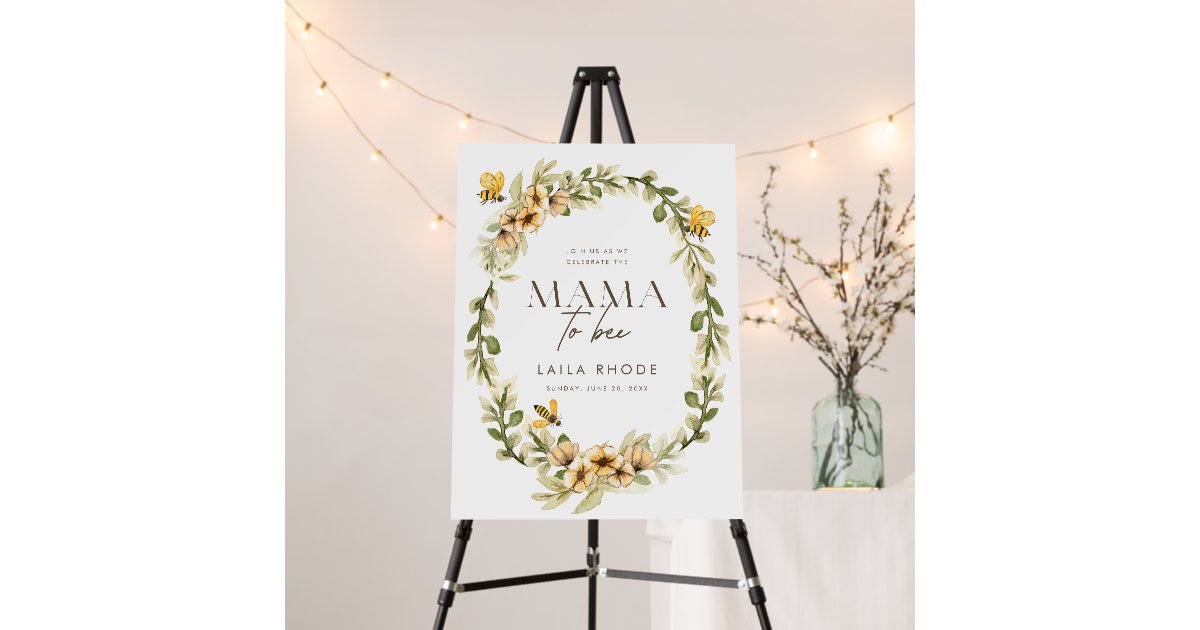 Mama to Bee Spring Baby Shower Welcome Sign | Zazzle