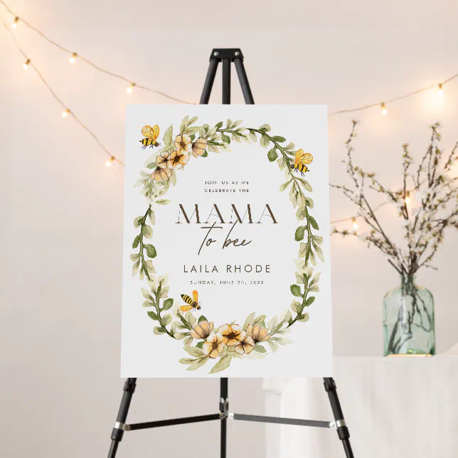 Mama to Bee Spring Baby Shower Welcome Sign | Zazzle