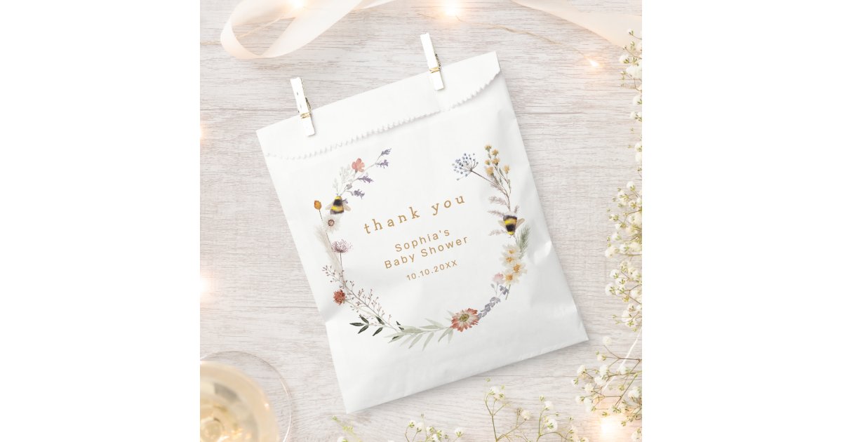 Mama to Bee Wildflower Baby Shower Favor Bag | Zazzle