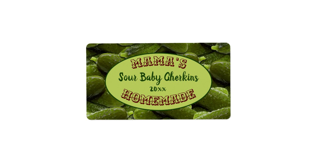 Mama's Homemade Pickles Canning Sticker Label | Zazzle
