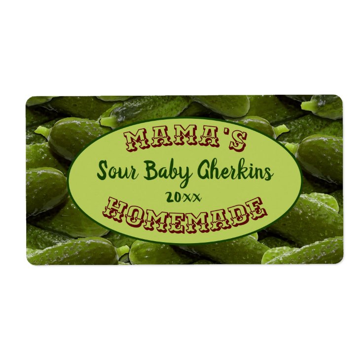 Mama's Homemade Pickles Canning Sticker Label | Zazzle