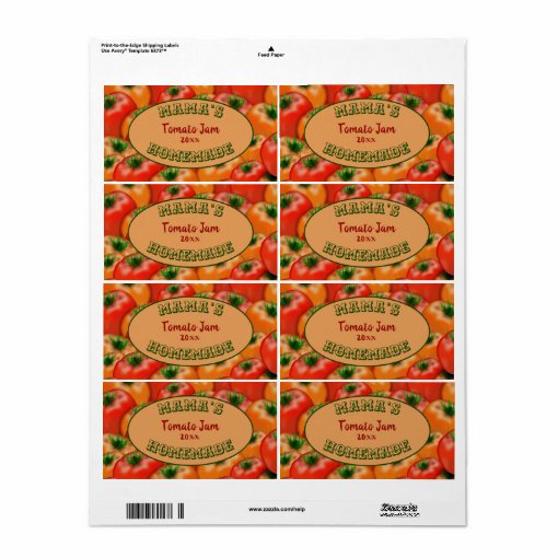 Mama's Homemade Tomato Jam Canning Sticker Label | Zazzle