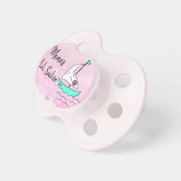 Mama's Lil' Sailor Girl's pink and teal Pacifier | Zazzle