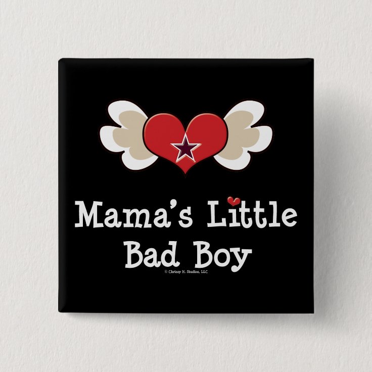 Mama's Little Bad Boy Funny Kids Button | Zazzle