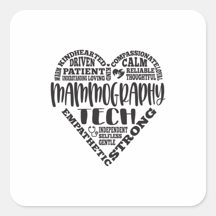 Mammography tech, Mammo technologist Square Sticker | Zazzle.com
