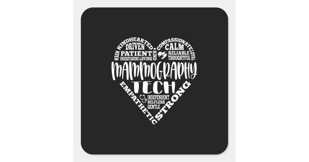 Mammography tech, Mammo technologist Square Sticker | Zazzle