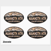Mammoth Mountain California wood oval stickers | Zazzle