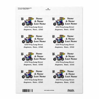 Man and Woman Motorcycle Riders Address Labels | Zazzle