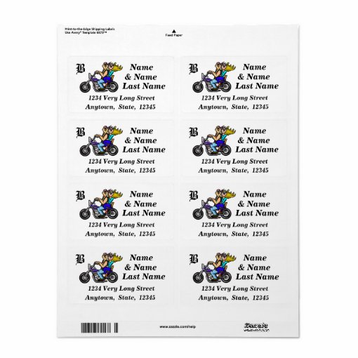 Man and Woman Motorcycle Riders Address Labels | Zazzle