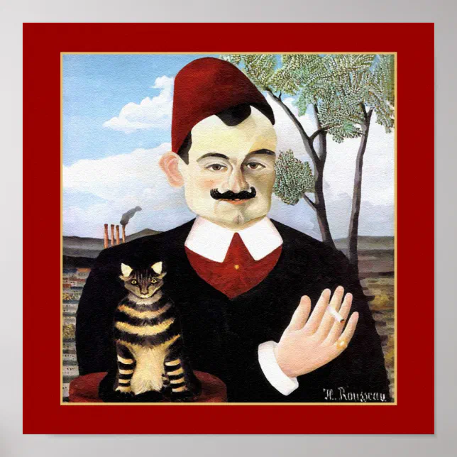 Man & Cat by Henri Rousseau Poster | Zazzle
