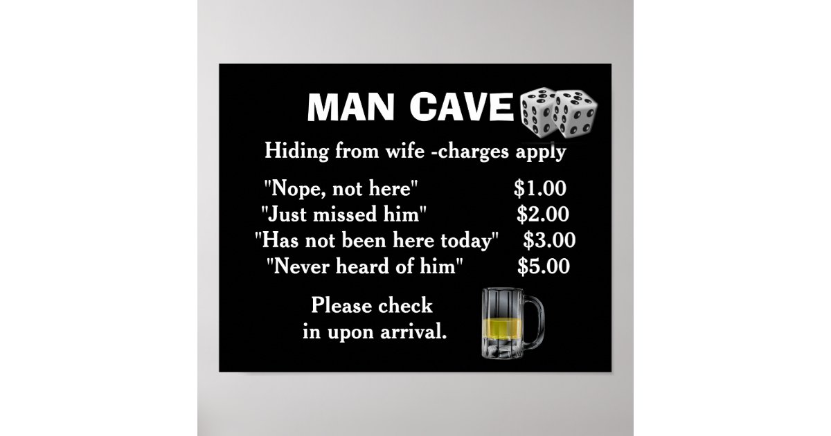 Man Cave art - poster print | Zazzle