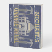 Man Cave Funny Garage Mahal Tools | Custom Name Wooden Box Sign | Zazzle