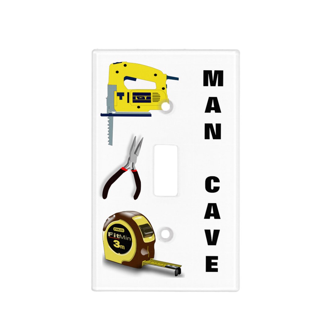 Man Cave Garage Tools Pliers Saw Measuring Tape Light Switch Cover | Zazzle