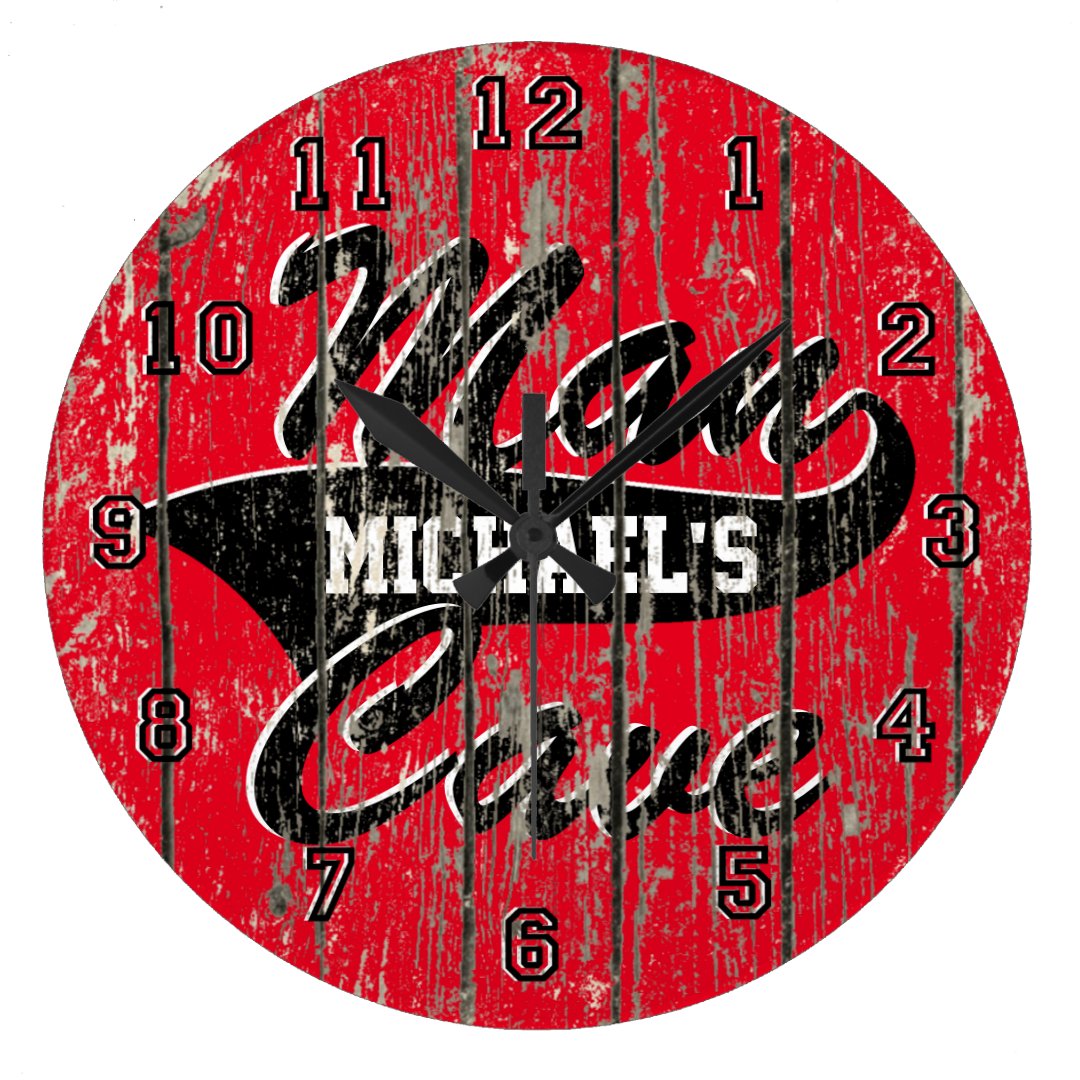 Man Cave Personalize Large Clock | Zazzle