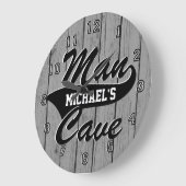 Man Cave Personalize Large Clock | Zazzle