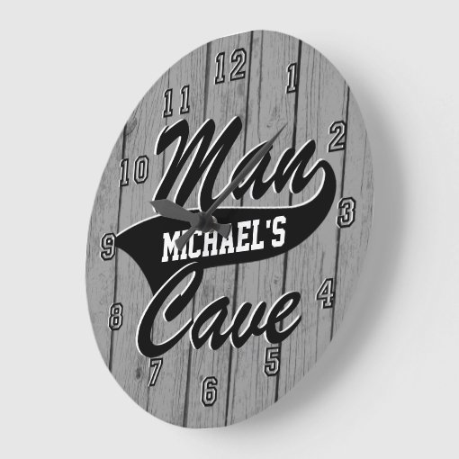 Man Cave Personalize Large Clock | Zazzle