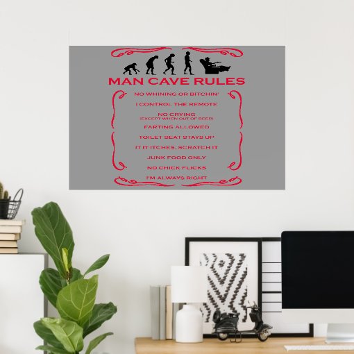 Man Cave Rules Poster | Zazzle