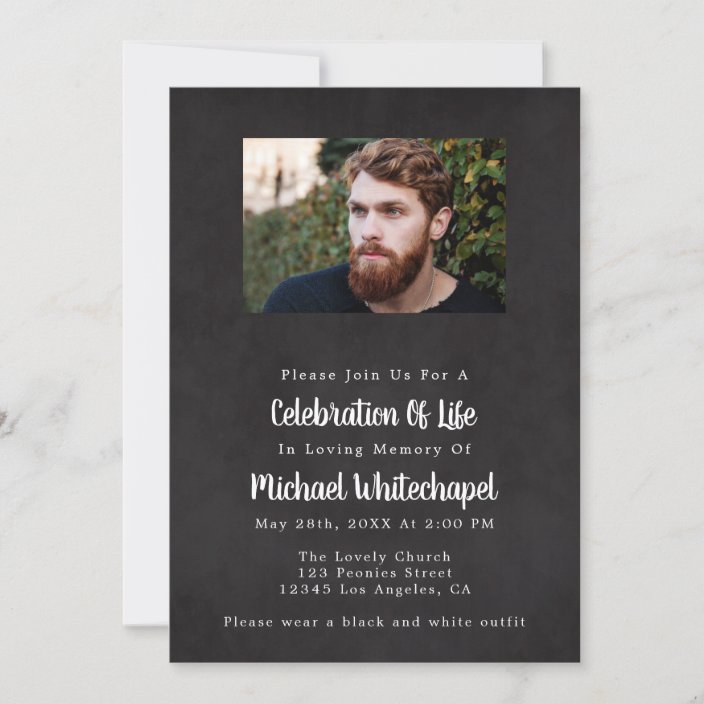 Man Celebration Of Life Memorial Invitations | Zazzle.com
