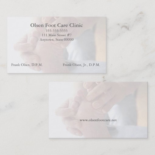 man checks skin on foot podiatry business card | Zazzle