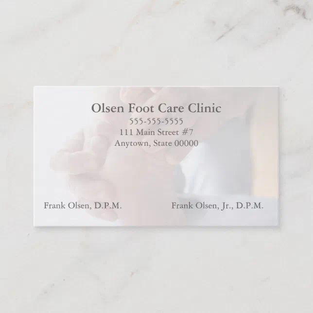 man checks skin on foot podiatry business card | Zazzle