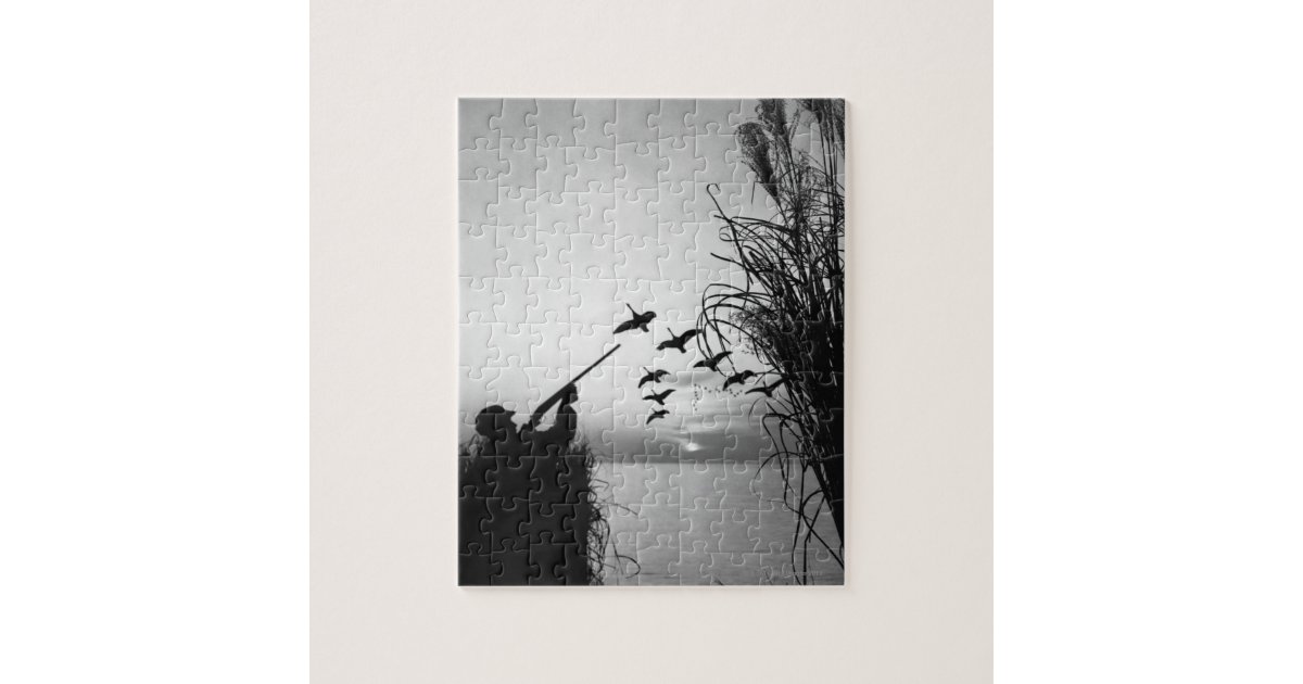 Man Duck Hunting Jigsaw Puzzle | Zazzle