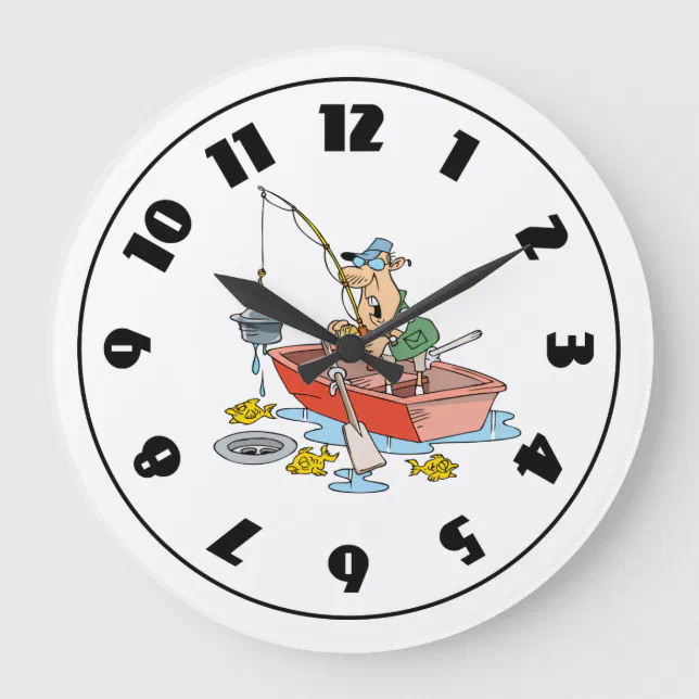 Man Fishing Clock | Zazzle