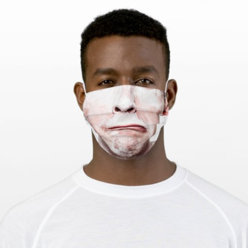 Man Funny Silly Grimace Adult Cloth Face Mask | Zazzle