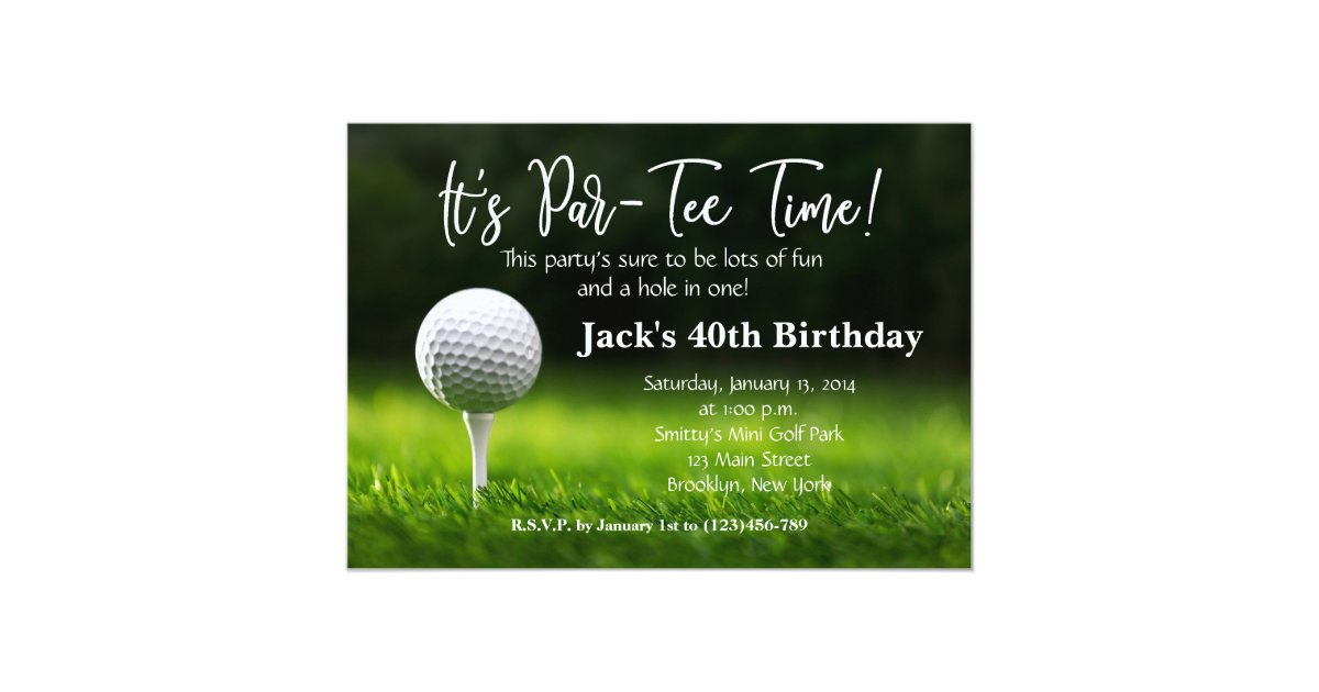 Man Golf Birthday Invitation | Zazzle.com