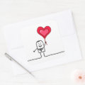 Man & Heart Square Sticker | Zazzle