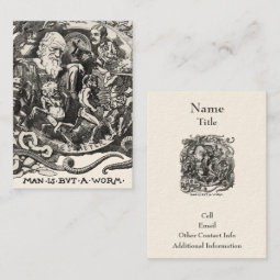 Man Is But A Worm Business Card | Zazzle