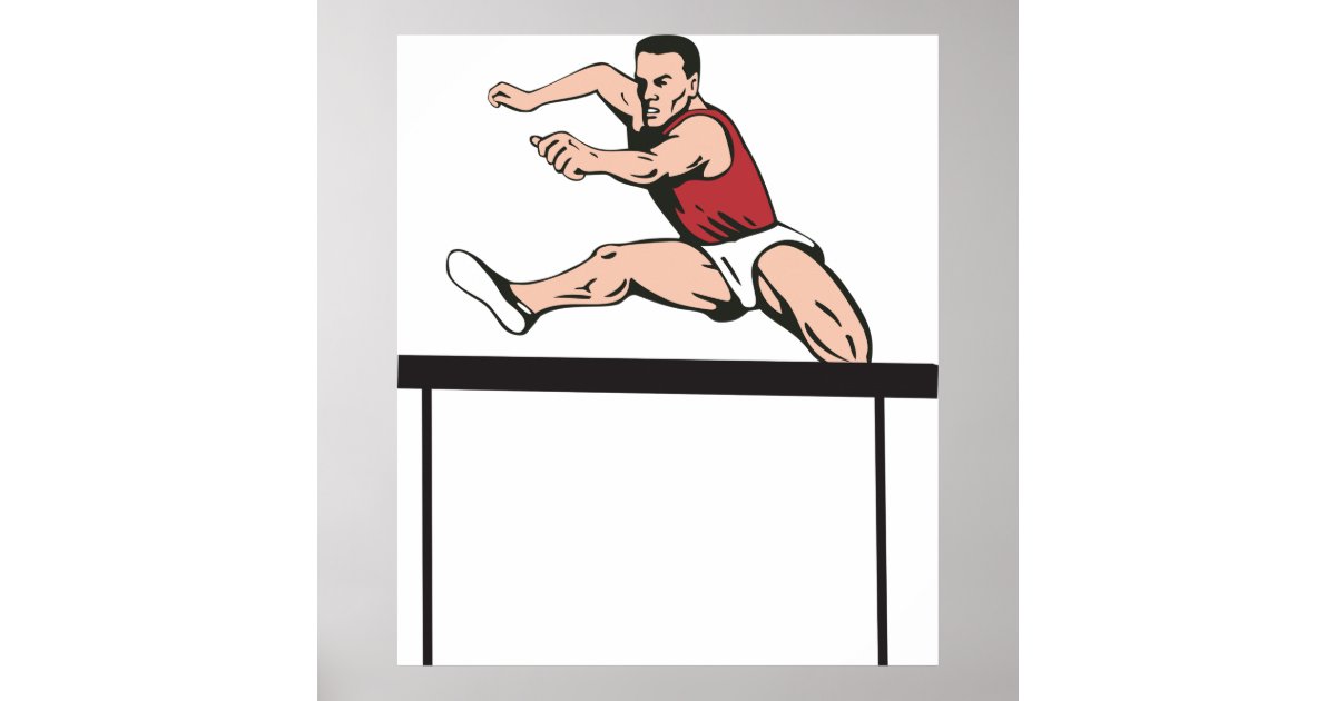 Man Jumping Hurdles Poster | Zazzle