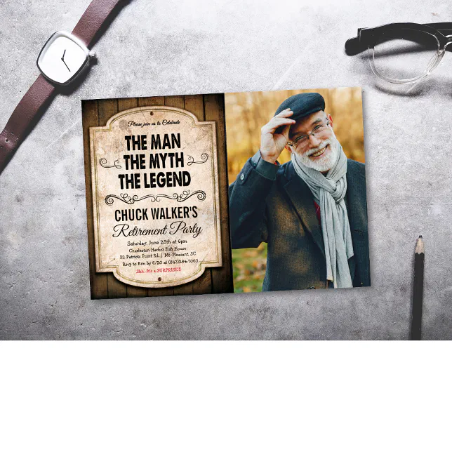 Man Myth Legend Retirement Invitation | Zazzle