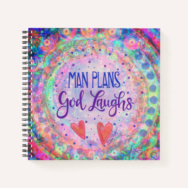 Man Plans God Laughs Pretty Inspirivity journal | Zazzle